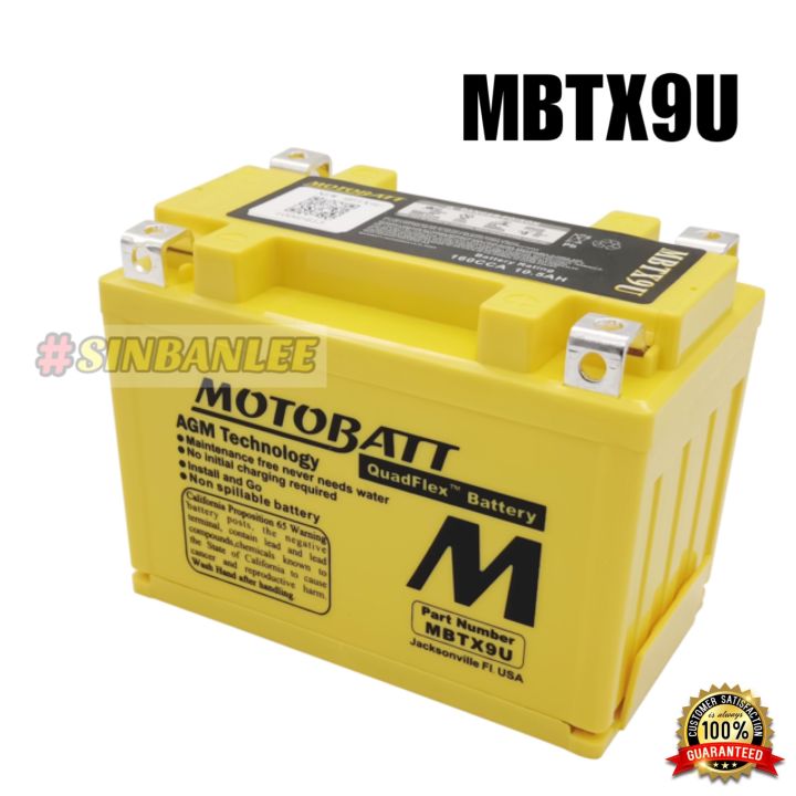 MOTOBATT MBTX9U YTX9-BS QuadFlex Battery 100% Original Z900 Z800 Z750 ...