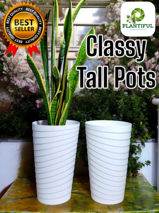 Classy Tall Pots for your Beautiful Plants!! White and Black | Durable ...