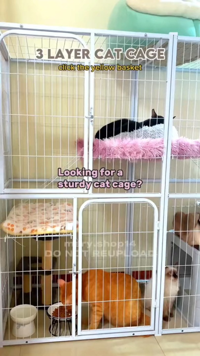 Greenpets Cat Cage 4 Layer Large Cat Cage Platform Cage for Large Cats stackable Pet Cages Cat ...