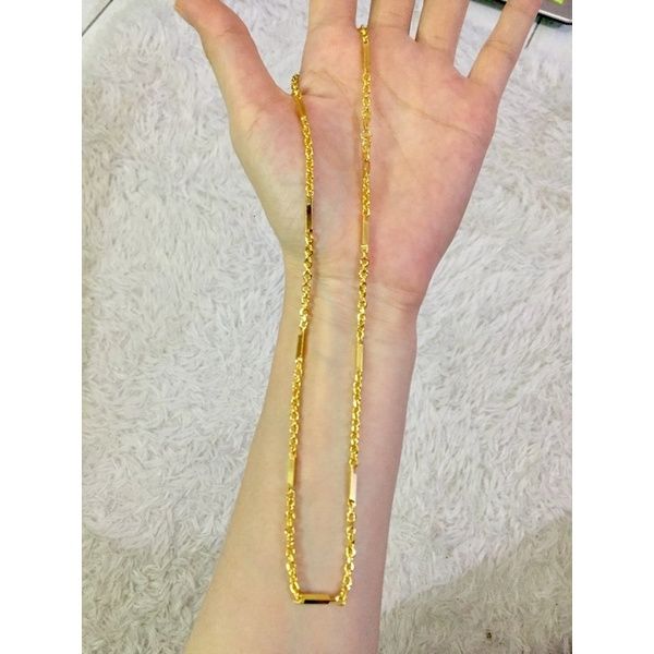 kalung rantai Nori balok Lapis mas warna mas 24k awet untuk harian. yx ...