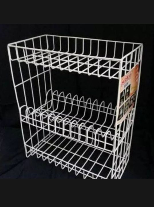 Rak Piring dan Gelas Susun 3 - Putih Kitchen set | Lazada Indonesia