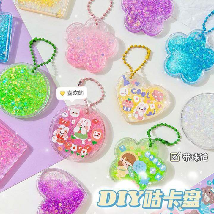 DIY Goo Card Transparent Shiny Gradient Glitter Powder Laser With Chain ...