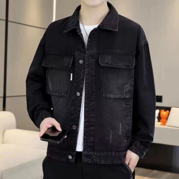 Wear-Resistant Denim Jacket Work Uniform for Men Electric Welding Anti ...