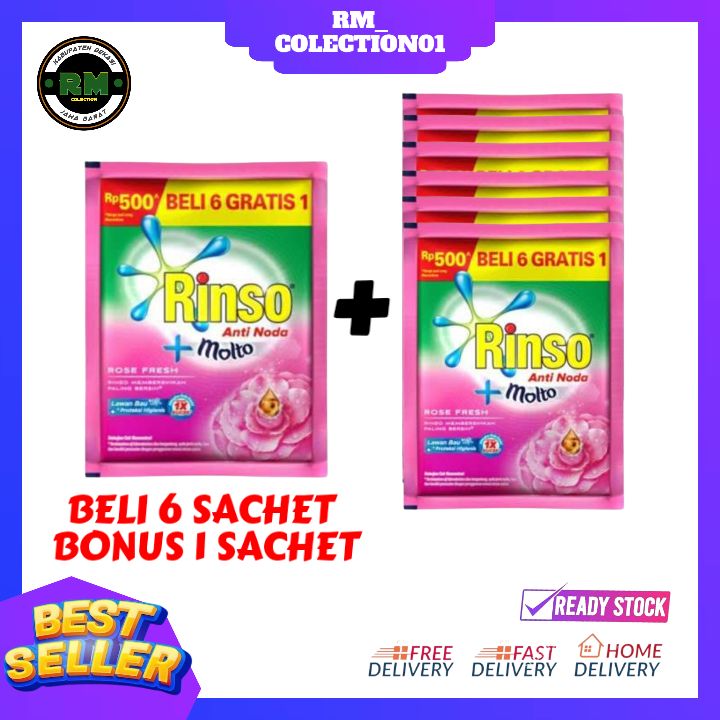 RINSO DETERGEN CAIR KEMASAN SACHET 1 RENCENG ISI 12 SACHET | Lazada Indonesia