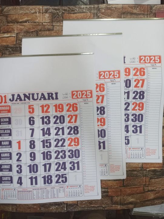 kalender angka jumbo 2025 / kalender kerja 1 bulanan ukuran standar ...