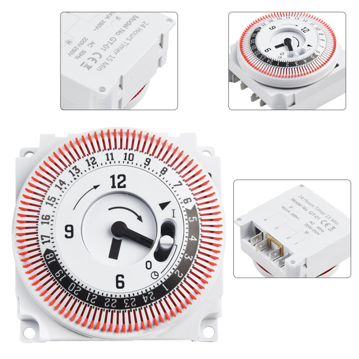 Mechanical 24 Hours Timer Switch Timer Plug In Mechanical Grounded Programmable Smart Countdown ...
