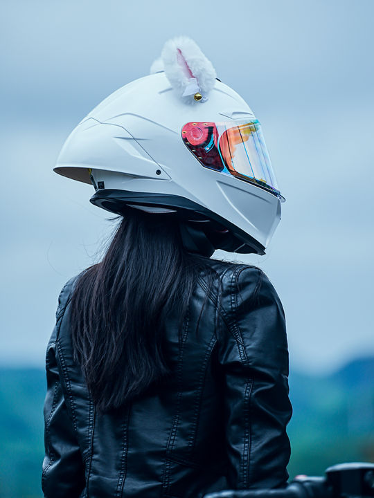 Elegant Motorcycle Helmet Unisex Full Face with Large Tail Wing ...