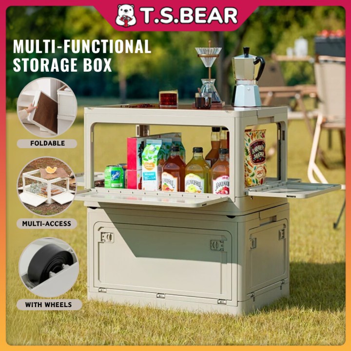 Foldable Plastic Storage Box Stackable Outdoor Camping Organizer Box ...