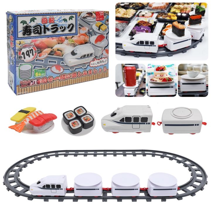 Sushi Train Track Train Rotary Sushi Toy Electric Train Rotary Sushi ...