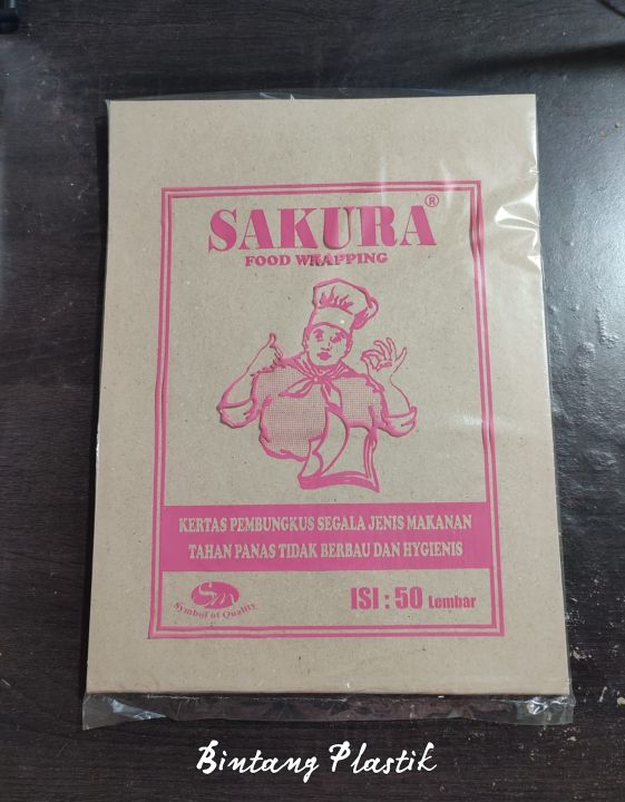 50Lembar Kertas Nasi Merk SAKURA /Kertas Bungkusan Nasi | Lazada Indonesia