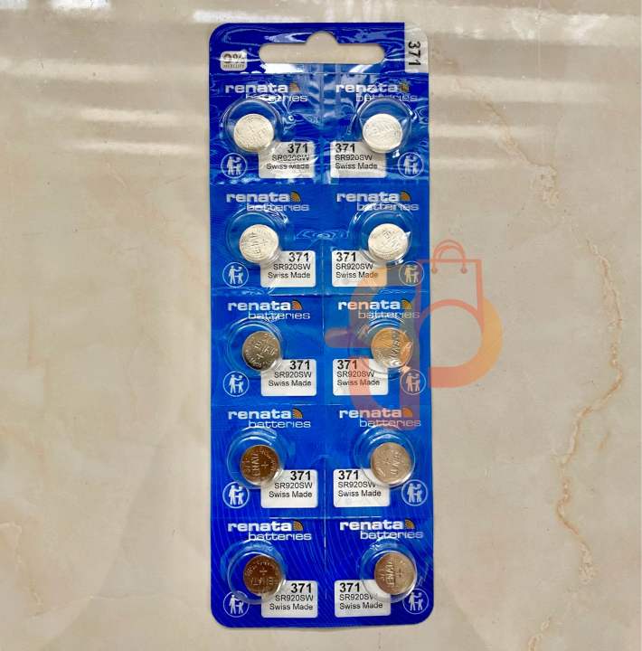Renata 371 (SR920SW) Watch Batteries Swiss Made Pack of 10 1.55v ...