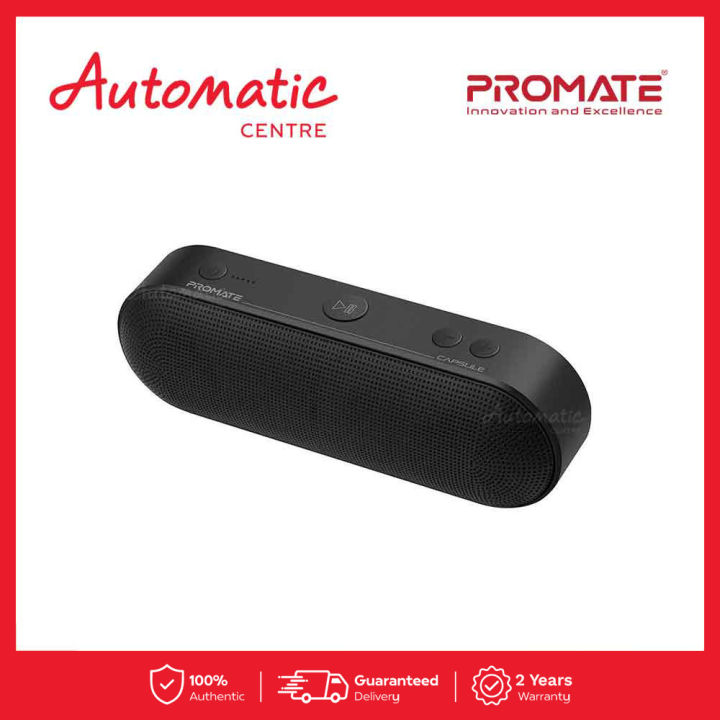 Promate Capsule Black Portable Bluetooth Speaker with High Definition ...