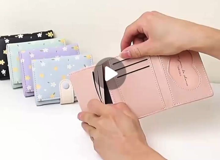 Dompet Wanita Impor Dompet Lipat Dompet Mini Pola Bunga Lucu Dompet ...