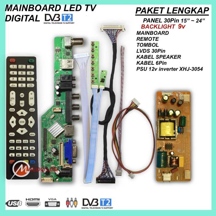 Universal LED TV Board DIGITAL DVB T2 30pin LVDS / Mainboard TV LED ...