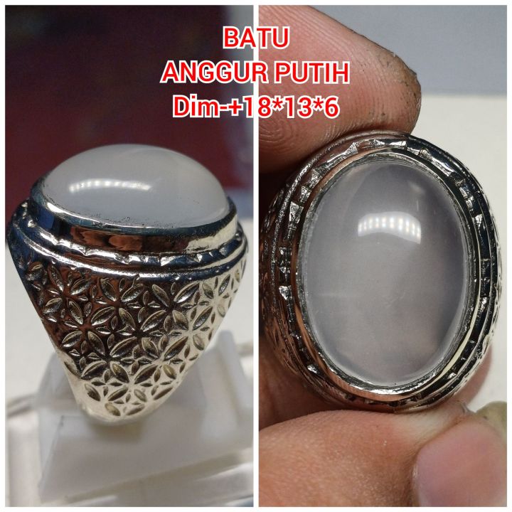 BATU AKIK ANGGUR PUTIH GIWANG CRISTAL | Lazada Indonesia