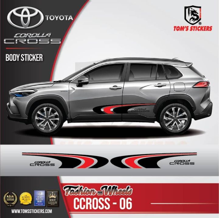 👍👍 TOYOTA COROLLA CROSS CAR BODY STICKERS SET CCROSS - 06 | Lazada