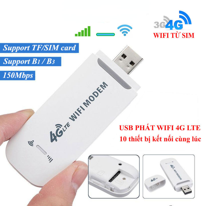 Router Wifi 4G DONGLE LTE Modem - USB Phiên Bản Mới Phát wifi cực mạnh từ Sim 4G dễ dàng sử dụng ...