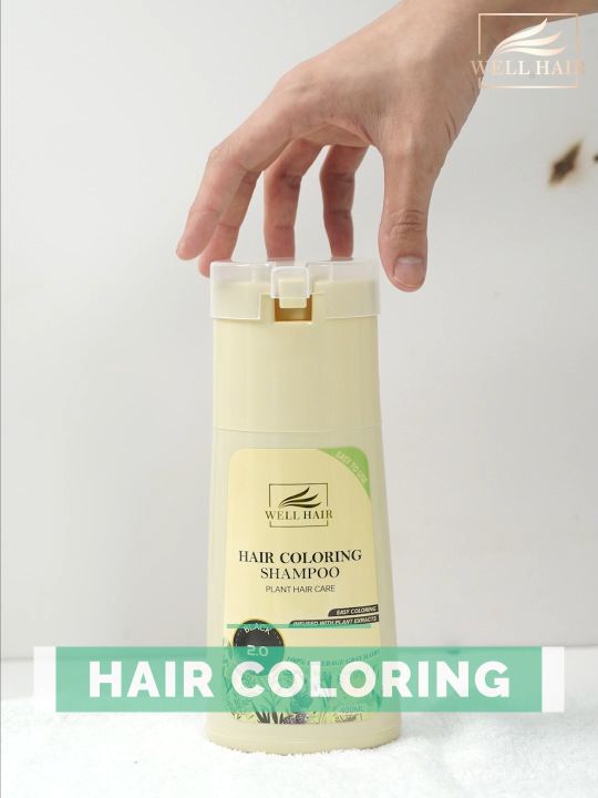 WELL HAIR Color Shampoo Black Hair Cover White Hair Turns To Black ...
