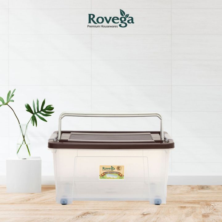 Rovega Kotak Kontainer Plastik Premium dengan 4 Roda 45 Liter | Lazada ...