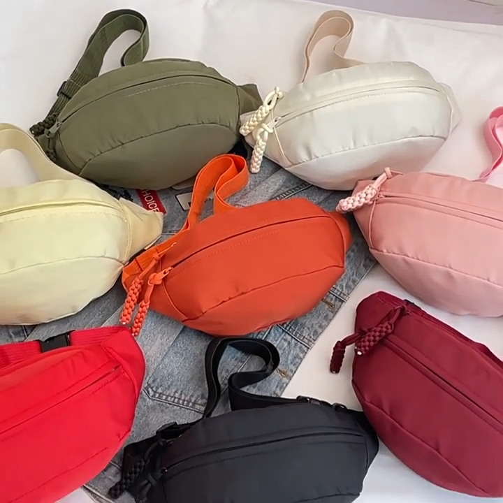 Korean style Unisex simple nylon cloth chest bag and shoulder bag ...