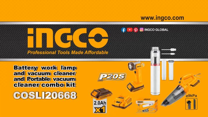 Ingco 20V Lithium-Ion Handy Portable Cordless Vacuum Cleaner CVLI20126 ...