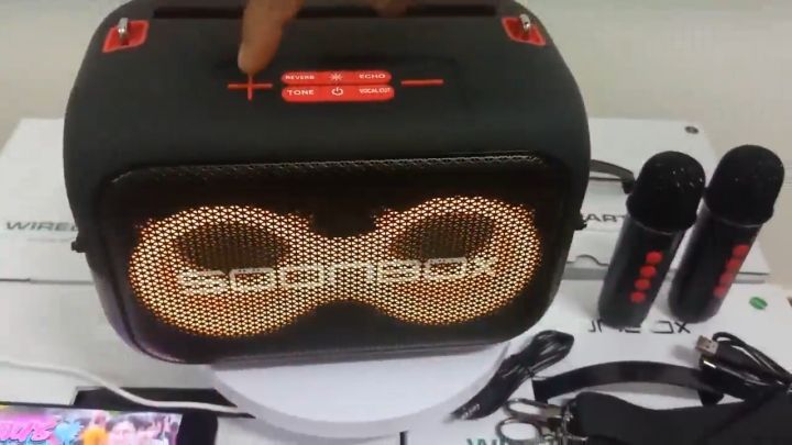 New🔥SoonBOX รุ่น S3000 แถมไมล์ลอย2ตัว ลำโพงบลูทูธ ลำโพงปาร์ตี้ไร้สายเสียงแน่น แบรนด์ Bluetooth 5 ...