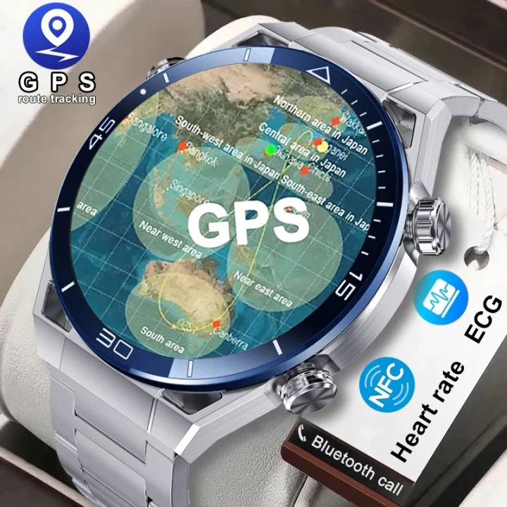 For Android IOS NFC Smart Watch Men GPS Tracker AMOLED 454*454 HD Screen Heart Rate ECG+PPG ...