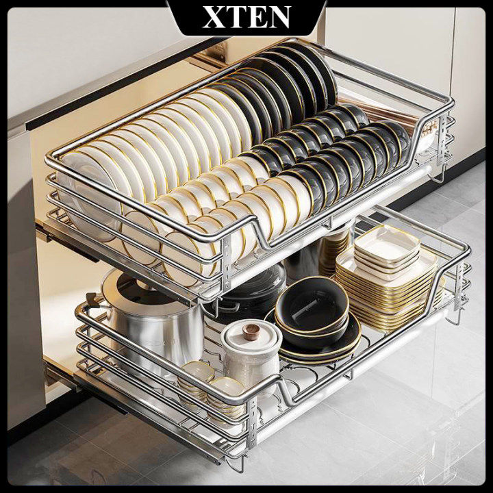 XTEN Pull Out Dish Rack For Cabinet Stainless For Pullout Basket ...