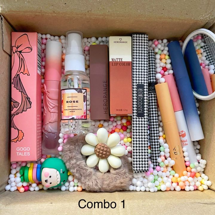 Combo quà lớn ý nghĩa tặng bạn gái, combo son, combo makeup tặng vợ ...