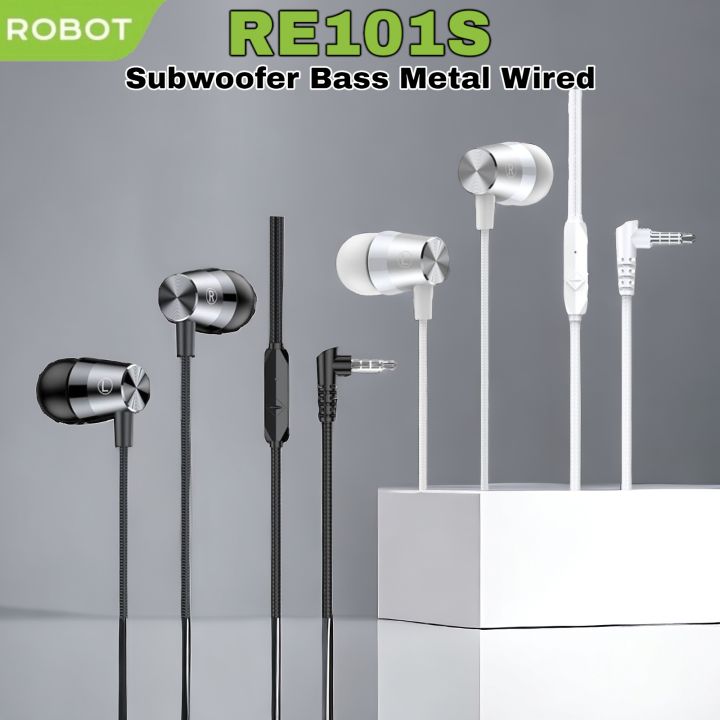 Headset ROBOT RE101S Subwoofer Bass Metal Wired Headset Robot Re 101s ...