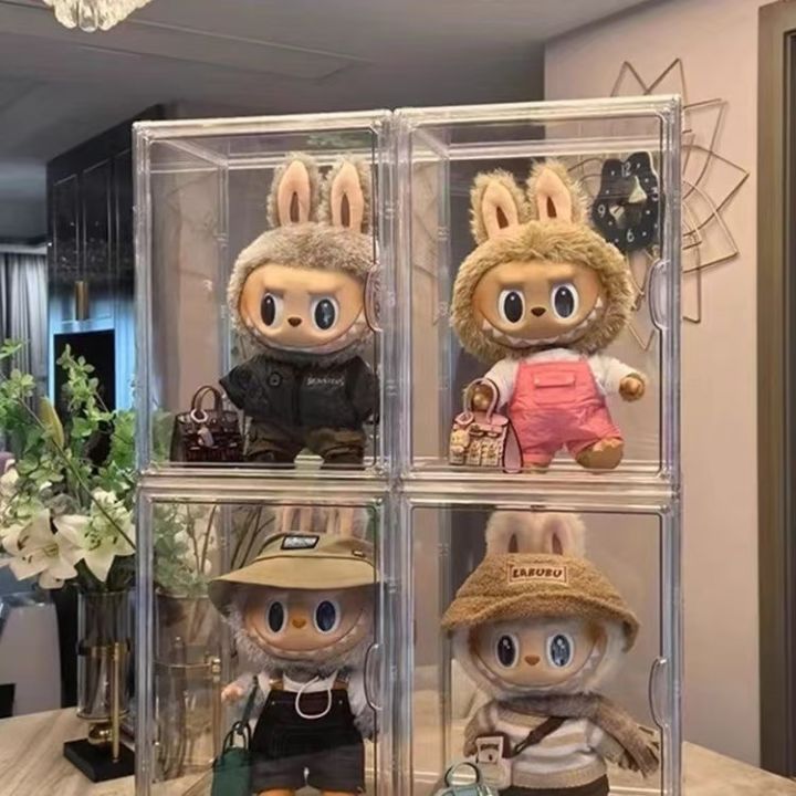 Labubu Doll Display Stand Transparent Storage Box Plush Toy Organizer ...
