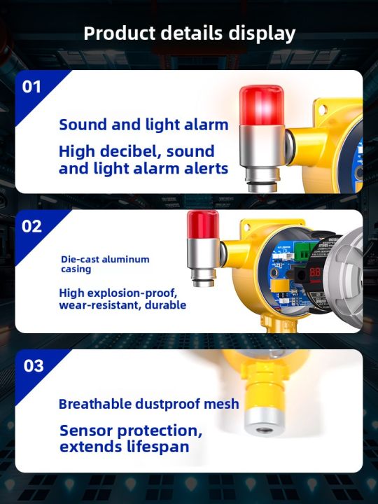 ZHONGAN | Industrial Explosion-proof Methane Gas Detector Fixed Toxic and Harmful Gas Leakage ...