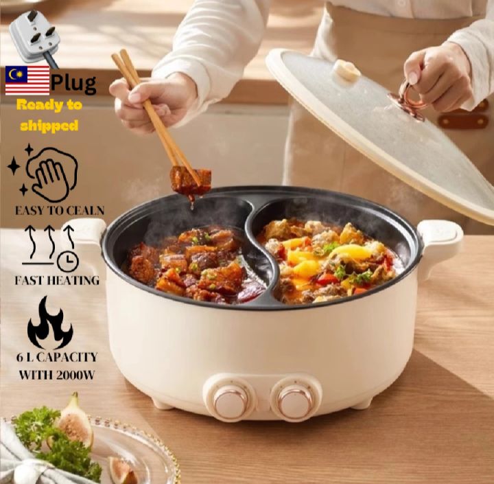 *Ready Stock* Electric Yuan Yang Hot Pot 鸳鸯火锅 6 Litre | Lazada