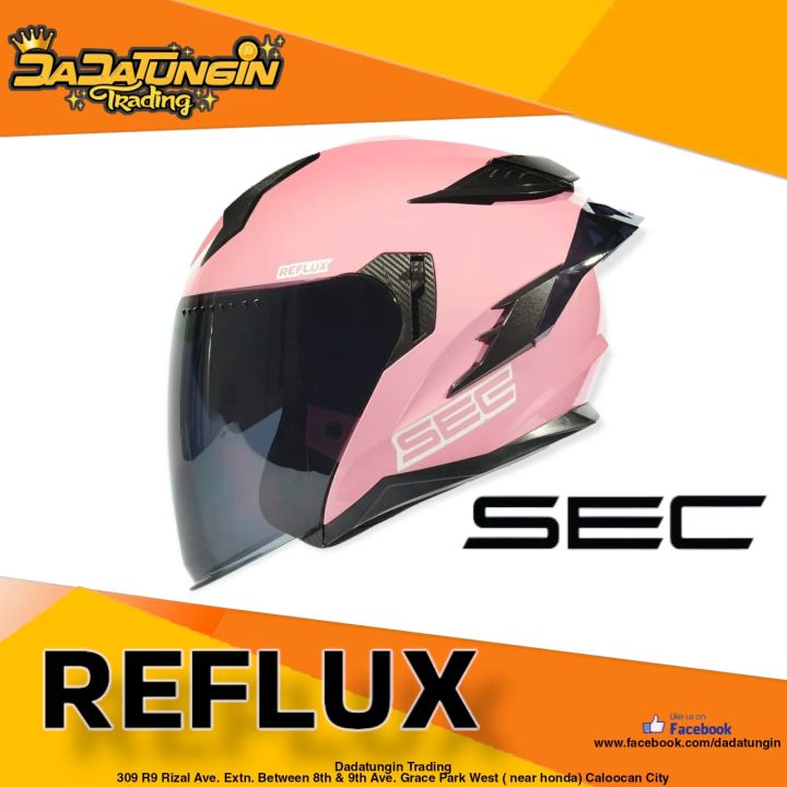 SEC Reflux Half Face Dual Visor Helmet w/ Free Extra Clear Visor and ...