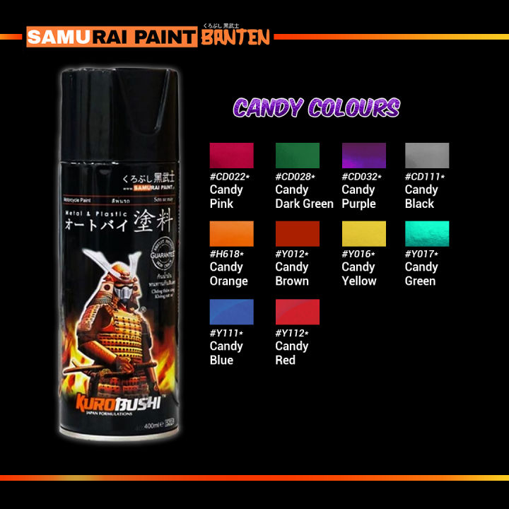 Samurai Paint Candy Colours Warna Permen Varian Terlengkap | Lazada ...