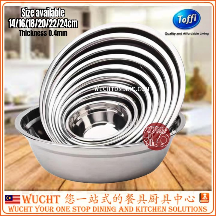 【WUCHT】TOFFI Stainless Steel Mixing Bowl Metal Prep Bowl Kitchen ...