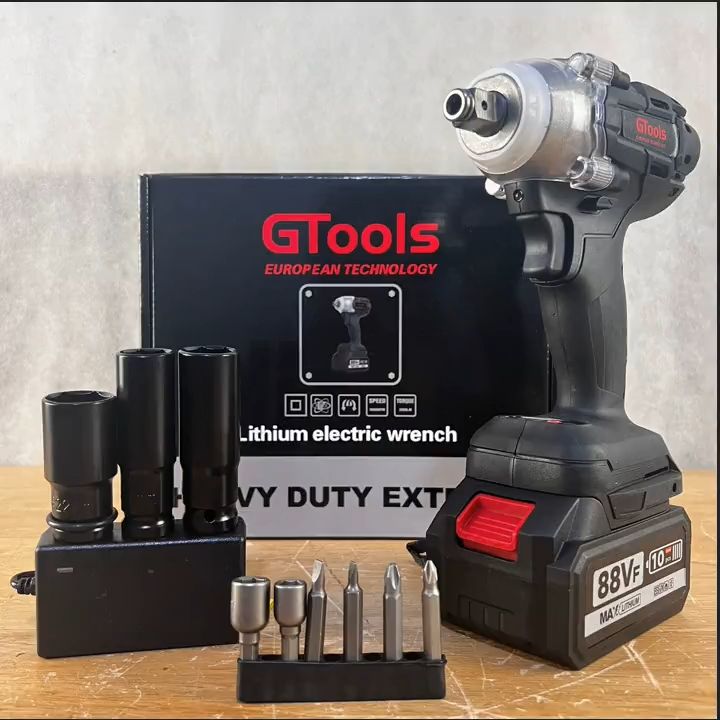 Impact Wrench Cordless 88V GTOOLS GT05 550NM Mesin Bor Impek Pembuka Baut Ban Motor Mobil Rusak ...