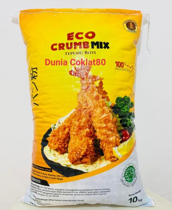Tepung roti tepung panir Eco Crumb mix kemasan repack 1kg | Lazada ...