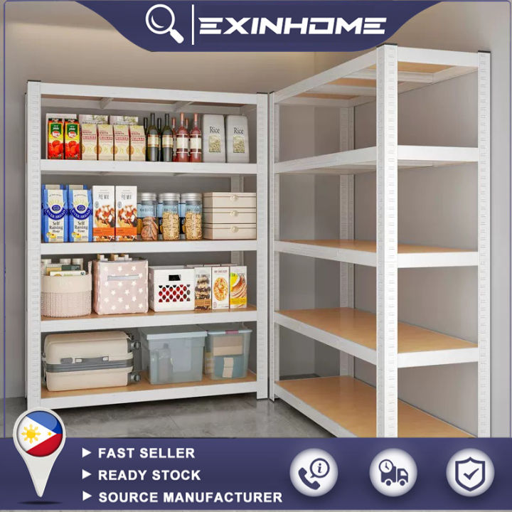 EXINHOME Steel Rack Shelves 3/4/5/6 Layers Metal Shelf Book Shelves ...