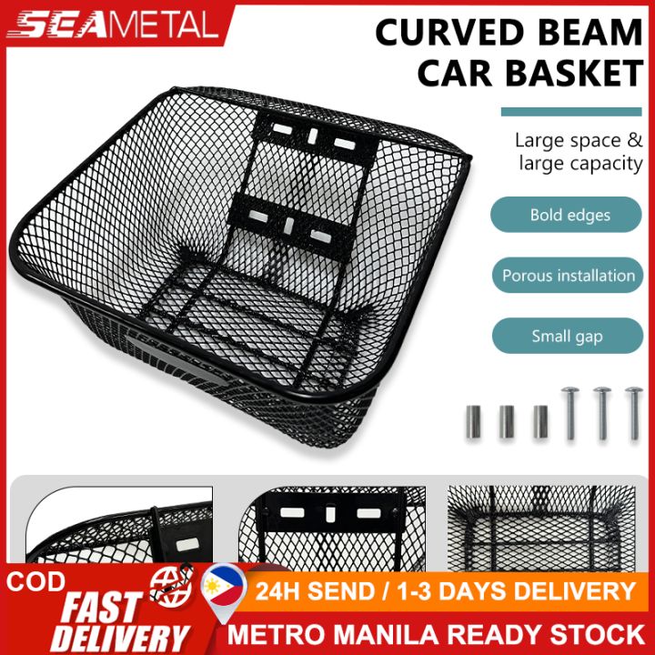 SEAMETAL Motorcycle Basket Electric Motorcycle Front Curved Beam ...
