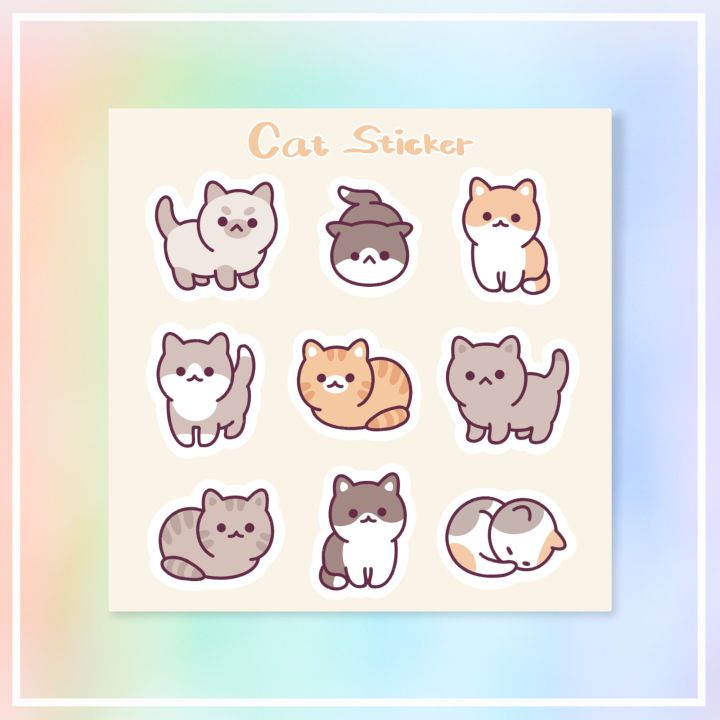 1 Lembar Stiker Diy Gambar Kucing Untuk Dekorasi Diary scrapbook ...
