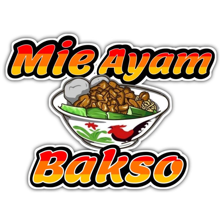Sticker Mie Ayam Bakso | Sticker Gerobak Kaca Jualan | Lazada Indonesia