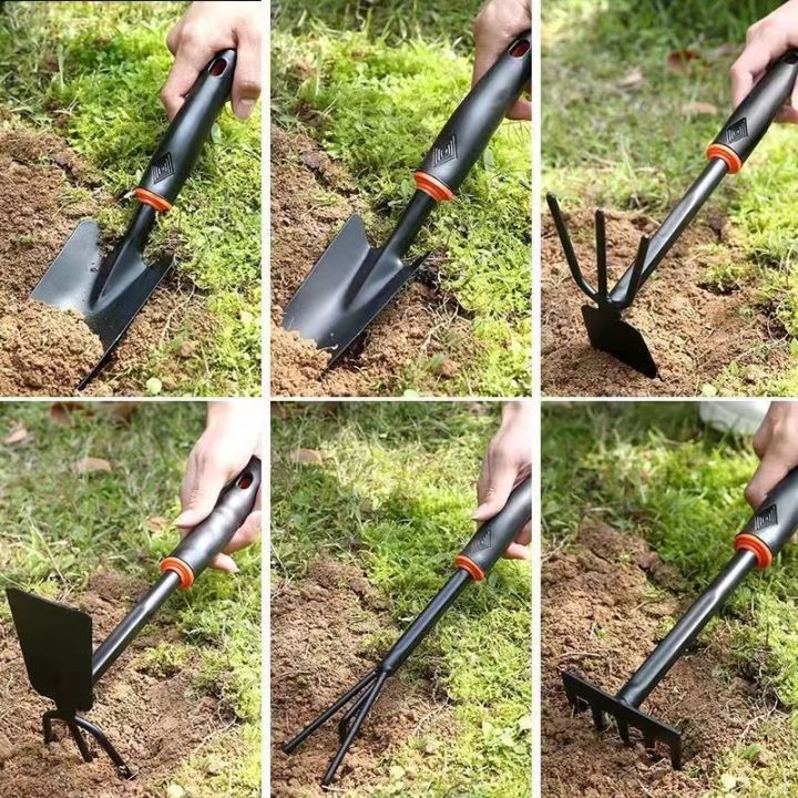Garden Hand Tool Set, Wide Shovel Hand Cultivator Rake, Double-Sided ...