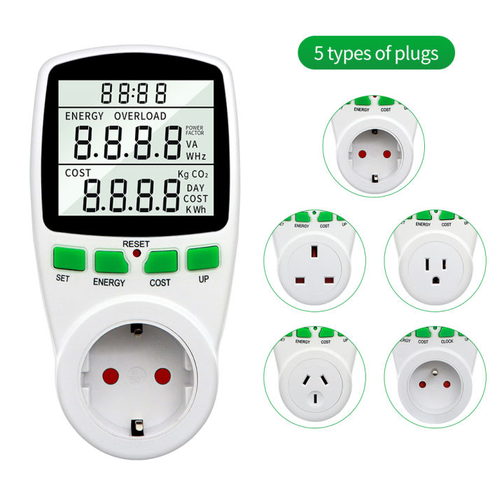 Power Meter 220V Digital Voltage Wattmeter LCD Electricy Consumption ...