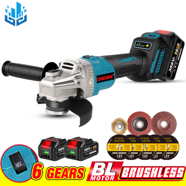 3000W 125mm 4 Gears Variable Cordless angle grinder Brushless Electric ...