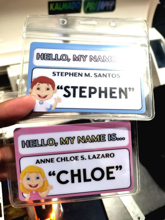 PVC Name Tag for kids. (Back to back) | Lazada PH