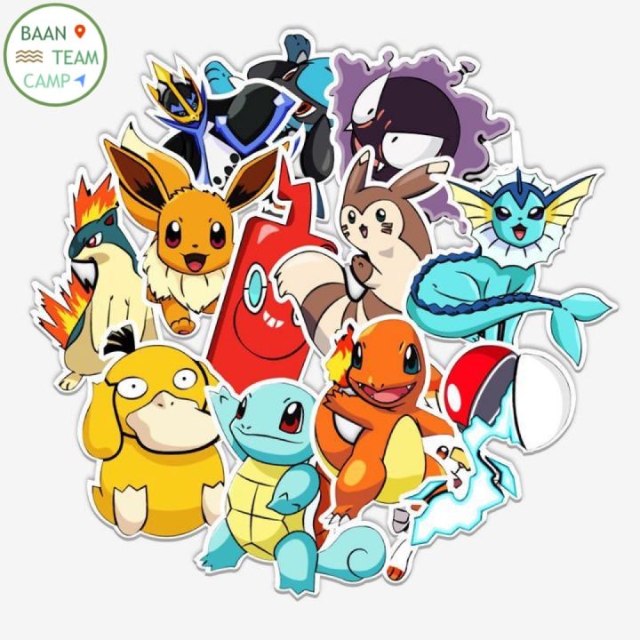 สติ๊กเกอร์ Pokémon 57 โปเกมอน 50ชิ้น โปเกม่อน Pokemon pikachu โปรเกมอน ...