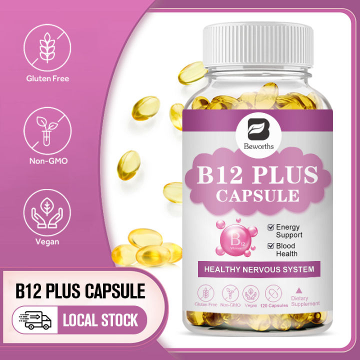 B BEWORTHS Vitamin B12 Plus Capsules with Vitamin B6 B12 Folate Biotin for Brain & Mood Health ...