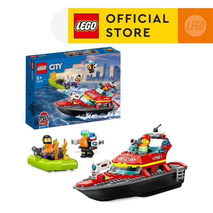 LEGO City 60373 Fire Rescue Boat Building Toy Set (144 Pieces) | Lazada ...