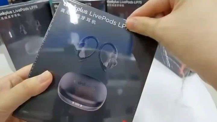 Lenovo LP75 TWS หูฟัง5.3บลูทูธกีฬาหูฟังไร้สายกันน้ำระบบไฮไฟหูฟังเอียบัดไร้สายสเตอริโอ400MAh ...